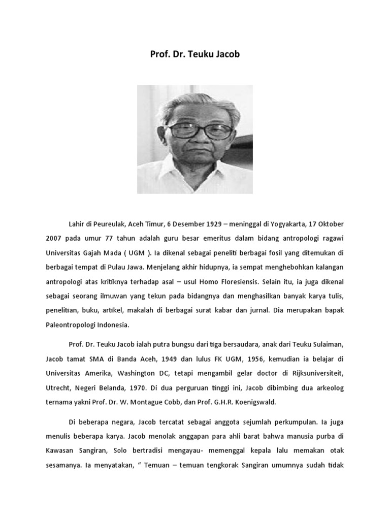 Prof. Dr. Teuku Jacob | PDF
