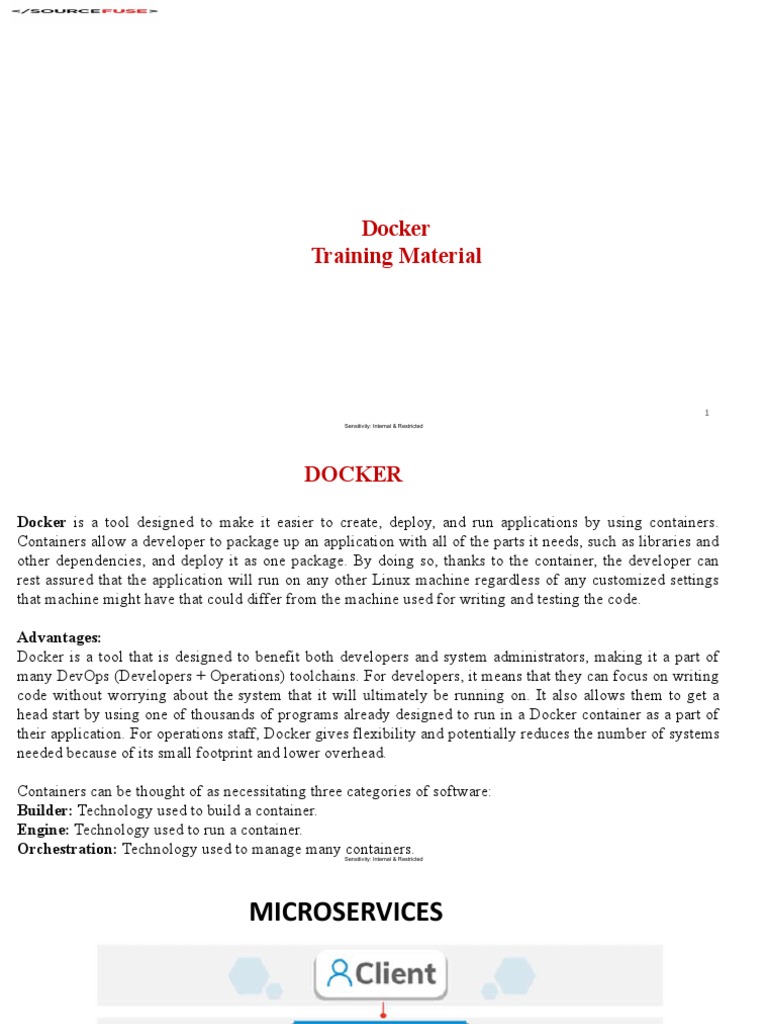 Docker Training Material: Sensitivity: Internal & Restricted | PDF | Computer Network | Windows ...