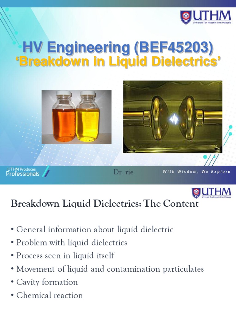 Breakdown Mechanisms in Liquid Dielectrics | PDF | Electrical Breakdown ...