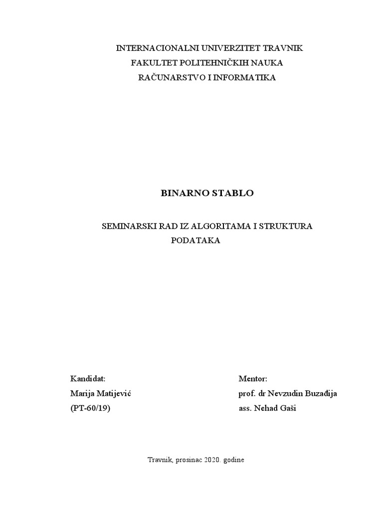 Binarno Stablo | PDF