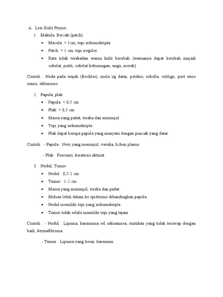 Jenis Lesi Kulit | PDF