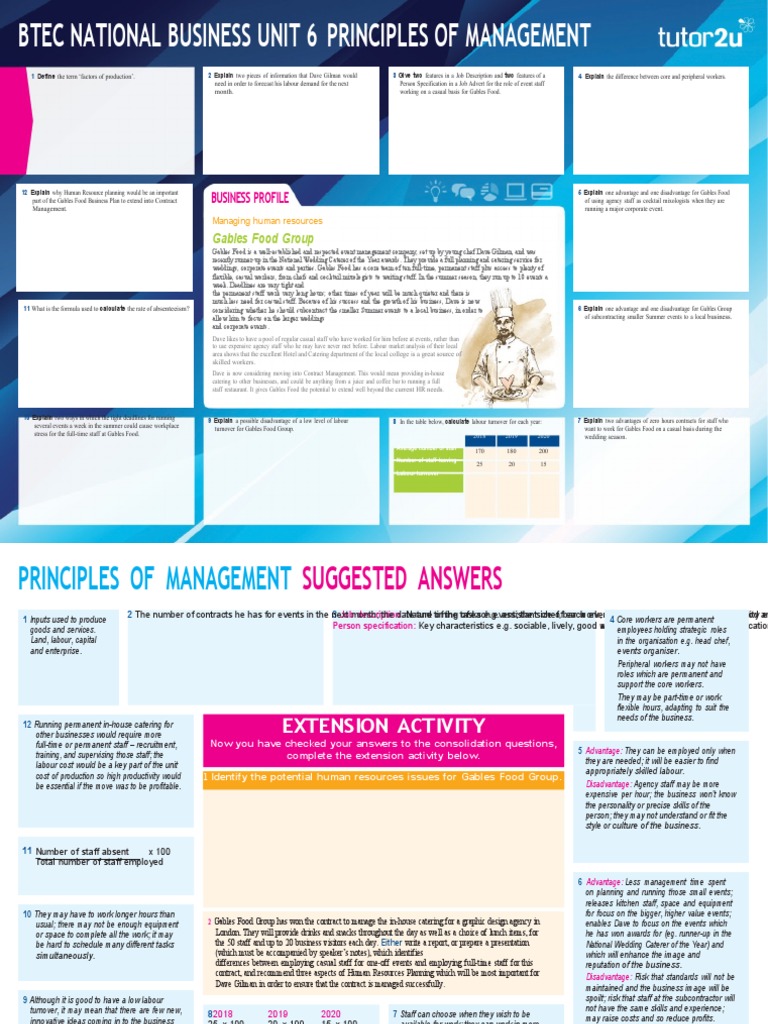 BTEC Business Management Guide | PDF | Labour Economics | Turnover ...