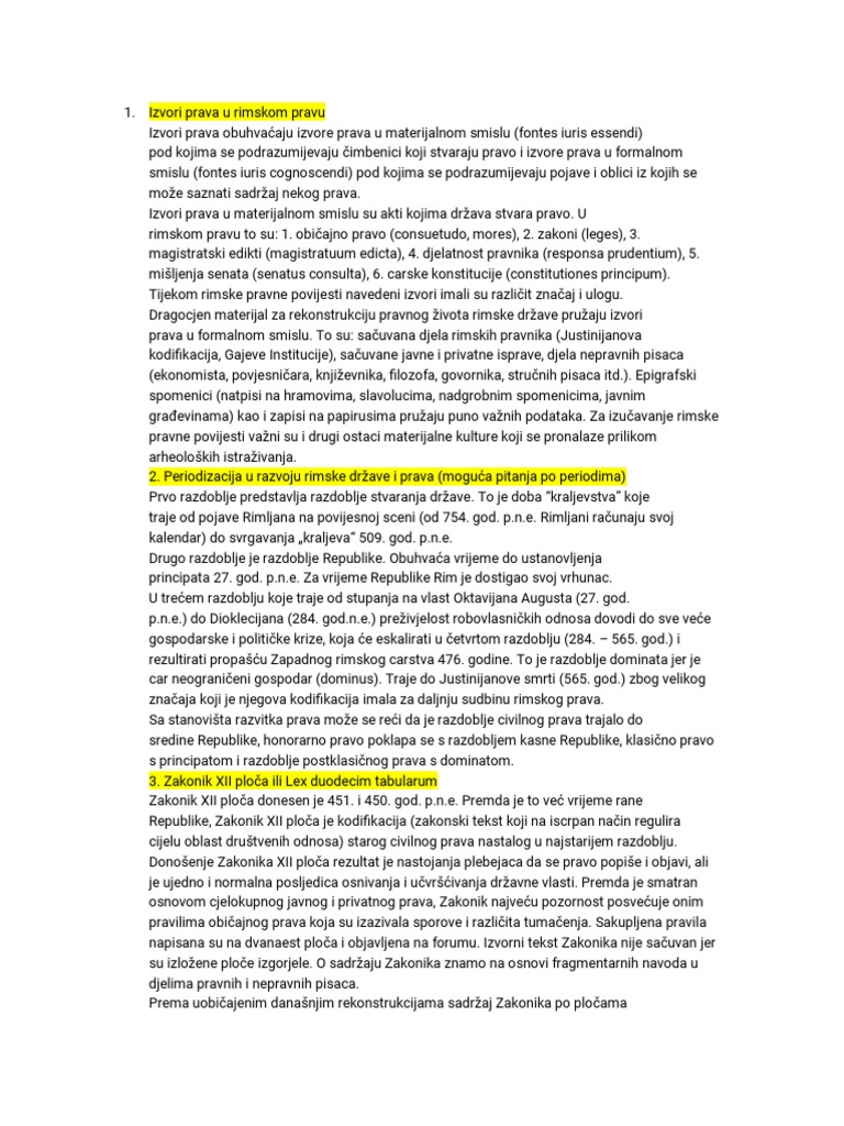 Rimsko Pravo - Skripta | PDF