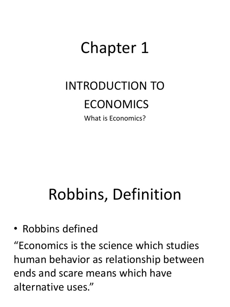 B. Economics Chapter 1 Introduction | PDF | Microeconomics | Economics