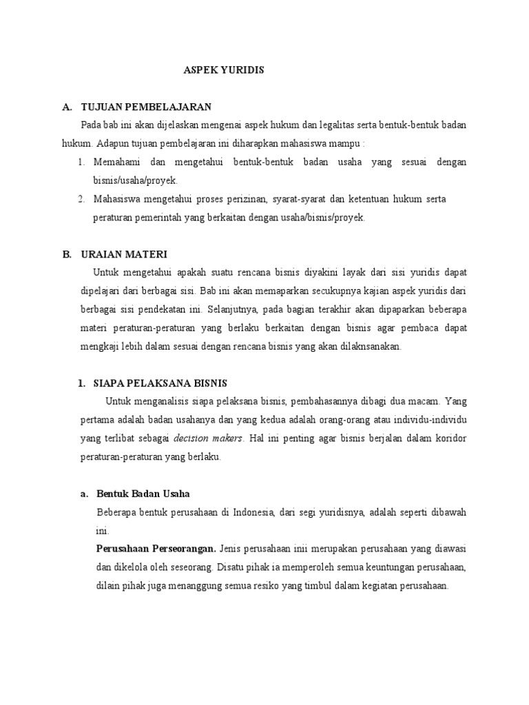 Aspek Yuridis | PDF