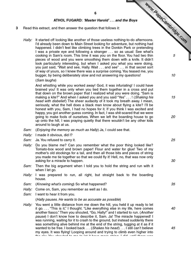 Master Harold Extract 2 | PDF