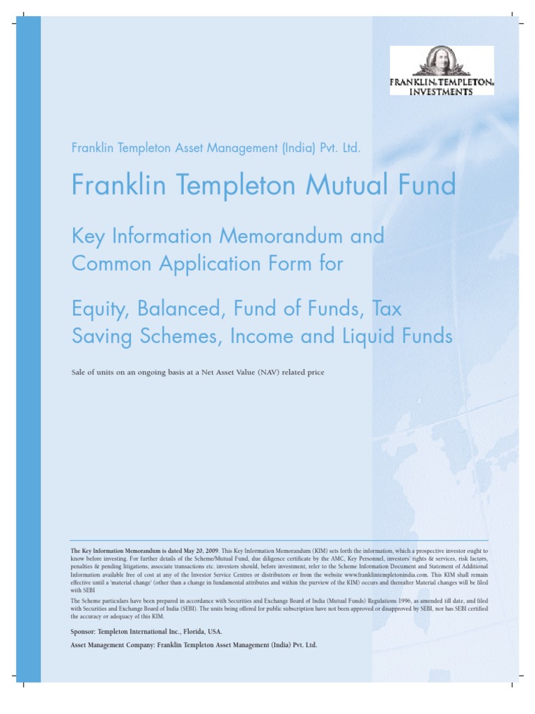 Franklin Templeton Mutual Fund | PDF | Cheque | Mutual Funds