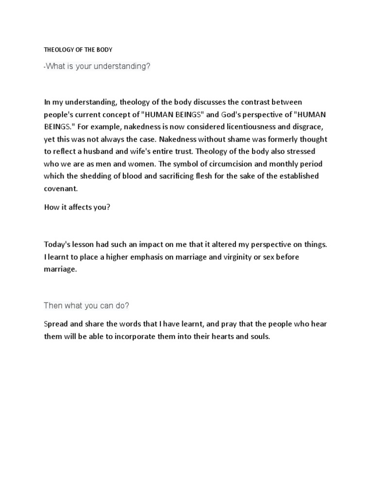 Theology of The Body | PDF