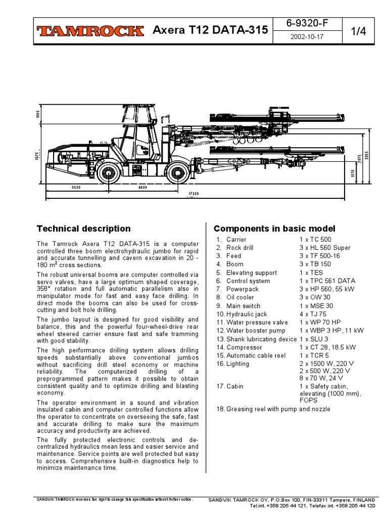 Axera T12 DATA-315: Technical Description Components in Basic Model ...