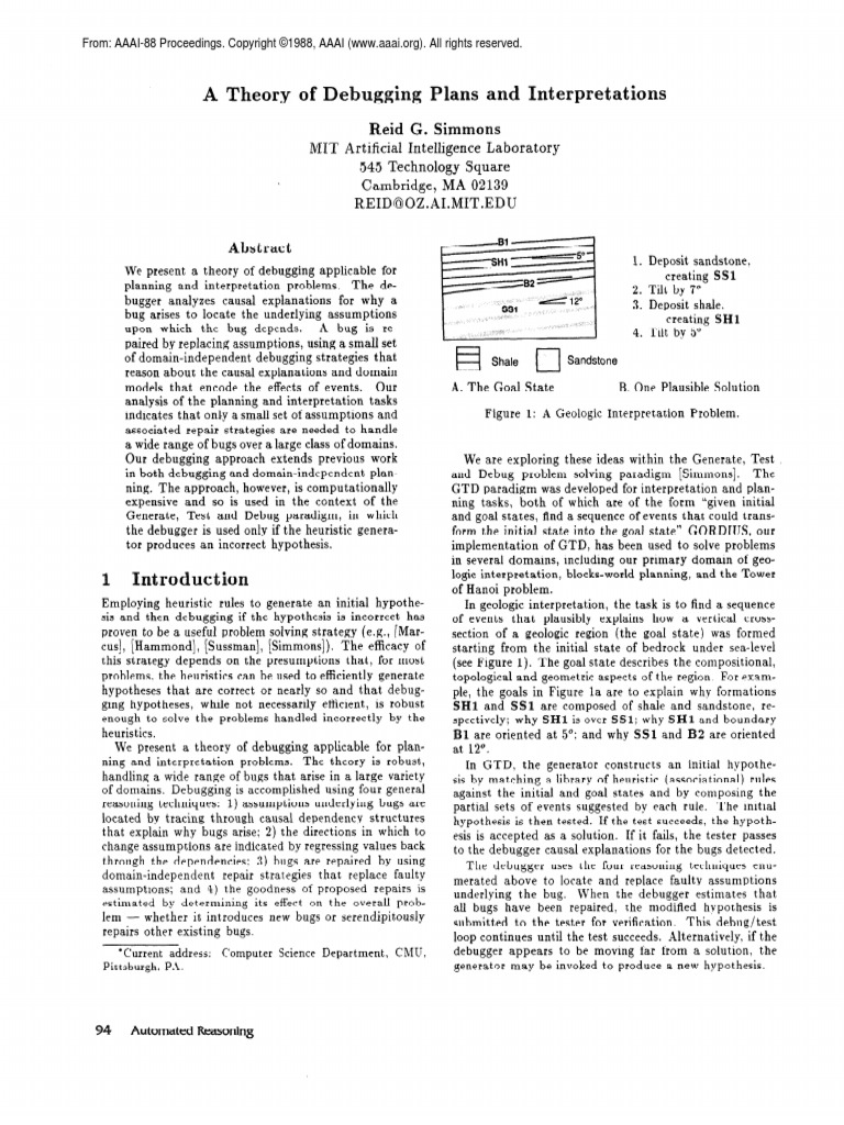 A Theory of Debugging Plans and Interpretations | PDF | Hypothesis ...