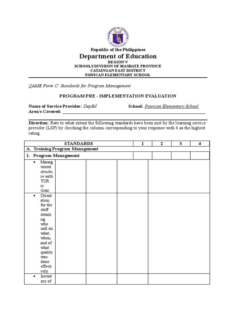 Qame Form C | PDF