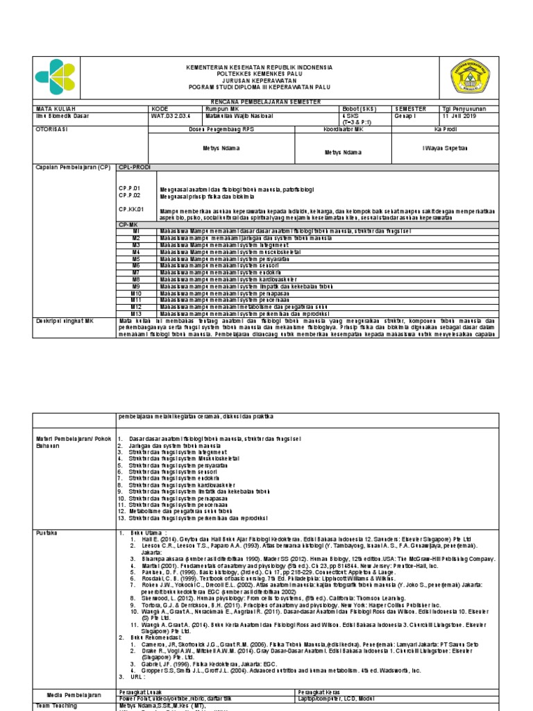 RPS Ilmu Biomedik Dasar | PDF | Pengembangan Diri