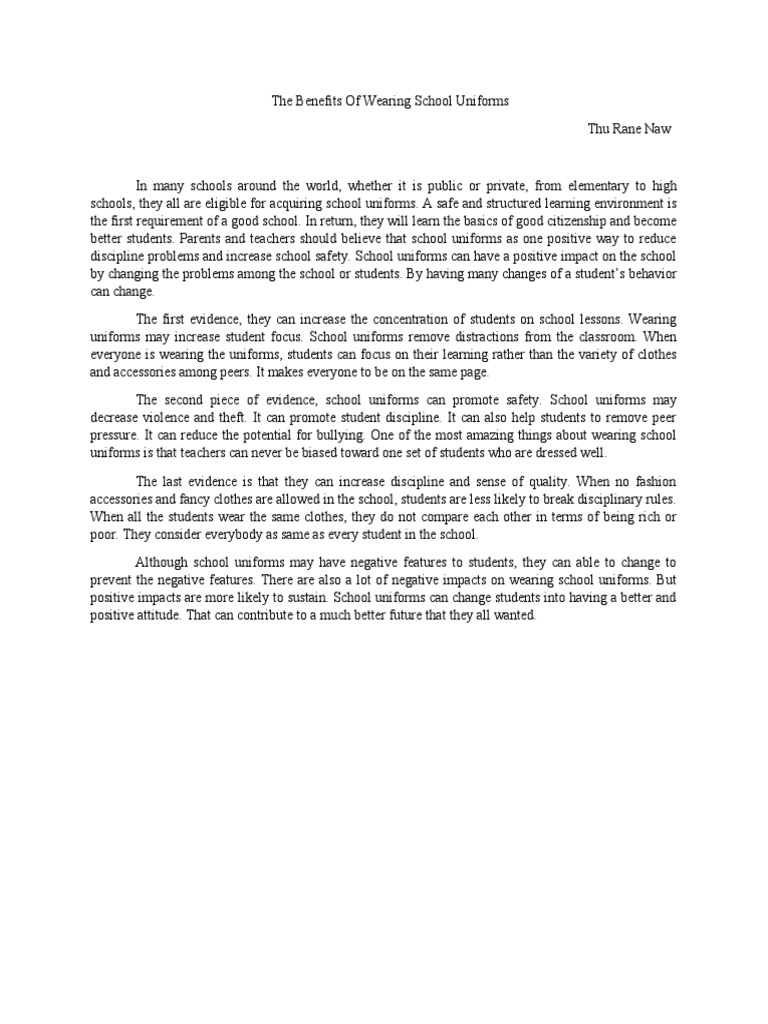 One of The Most Amazing Things About Wearing School Uniforms | PDF ...