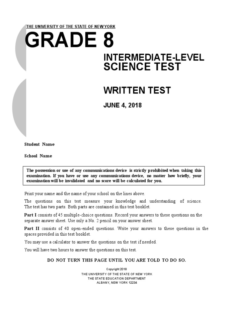 Grade 8: Science Test | PDF | Cloud | Atmosphere