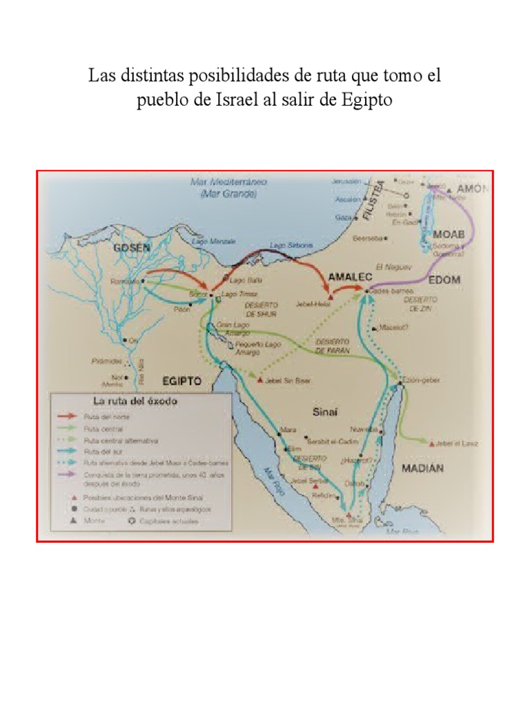 Las Diferentes Rutas Posibles Del éxodo Del Pueblo De Israel De Egipto