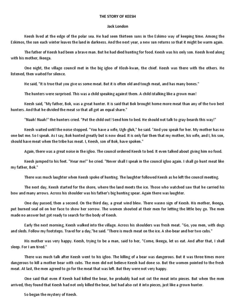 The Story of Keesh Jack London | PDF