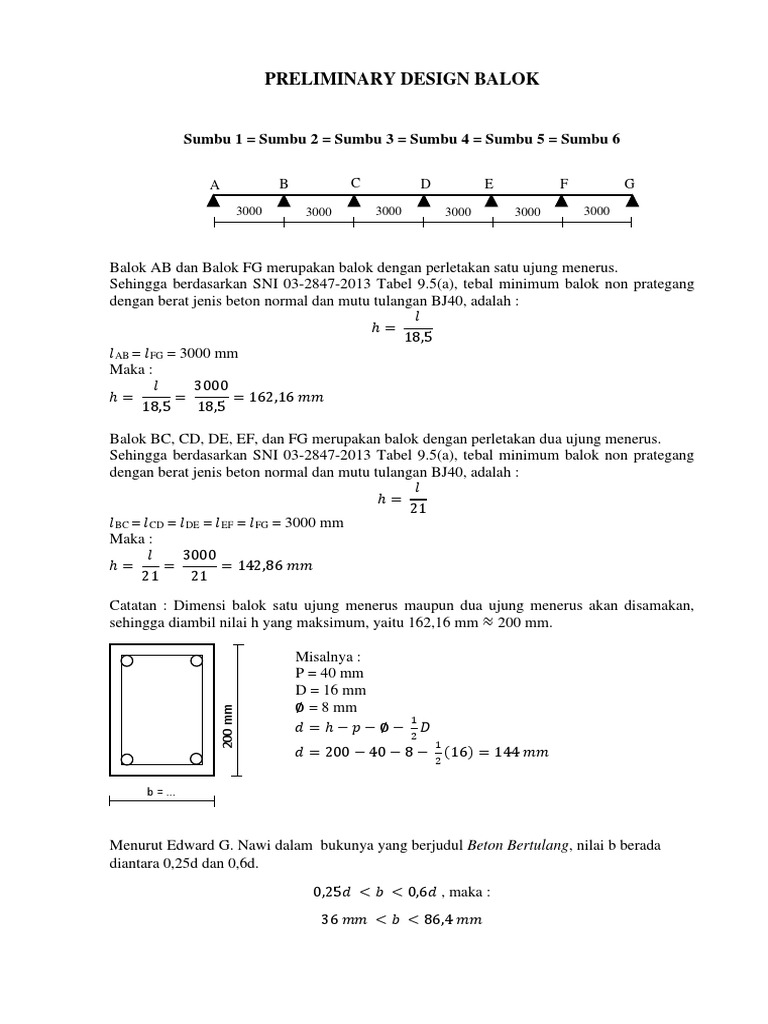 Preliminary Design Balok 1 | PDF | Metode & Bahan Ajar