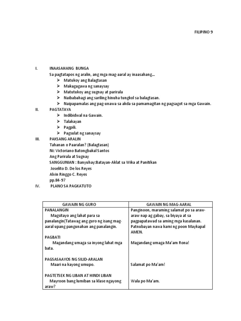 Efdt Lesson Plan Grade 9 | PDF