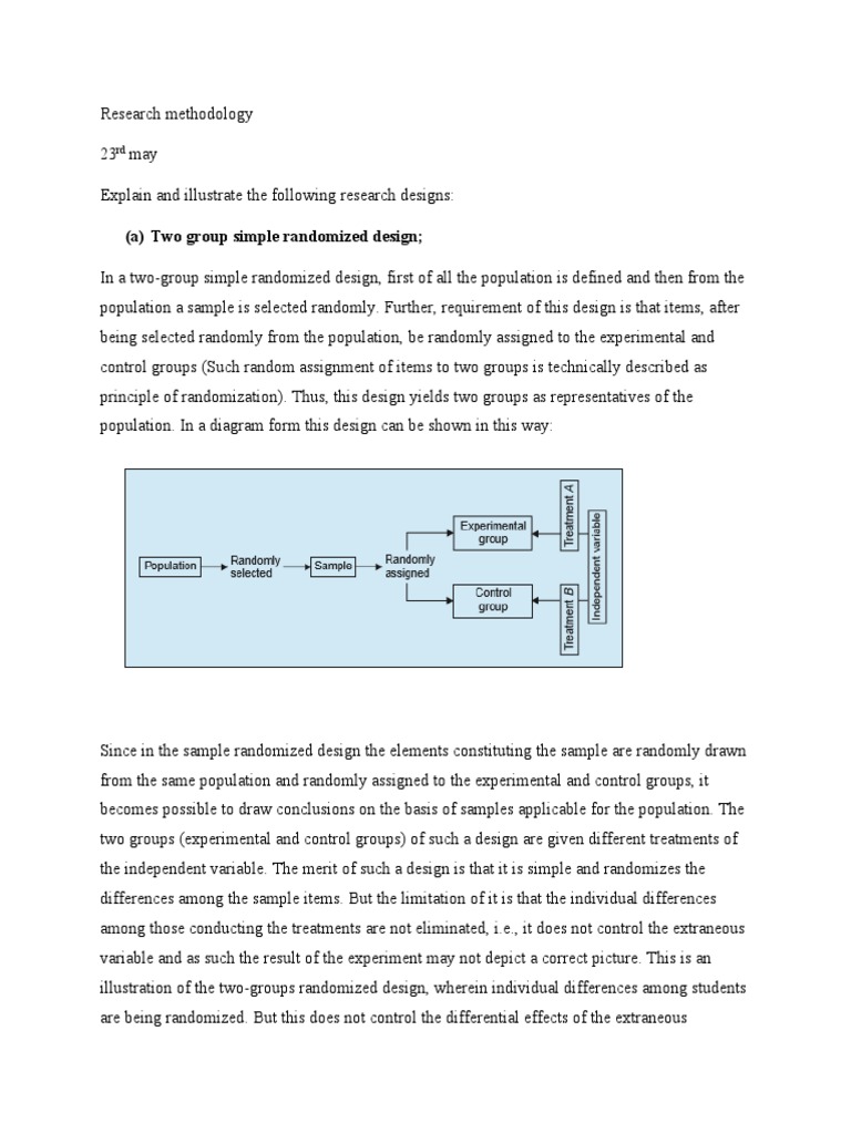 (A) Two Group Simple Randomized Design | PDF | Dependent And ...