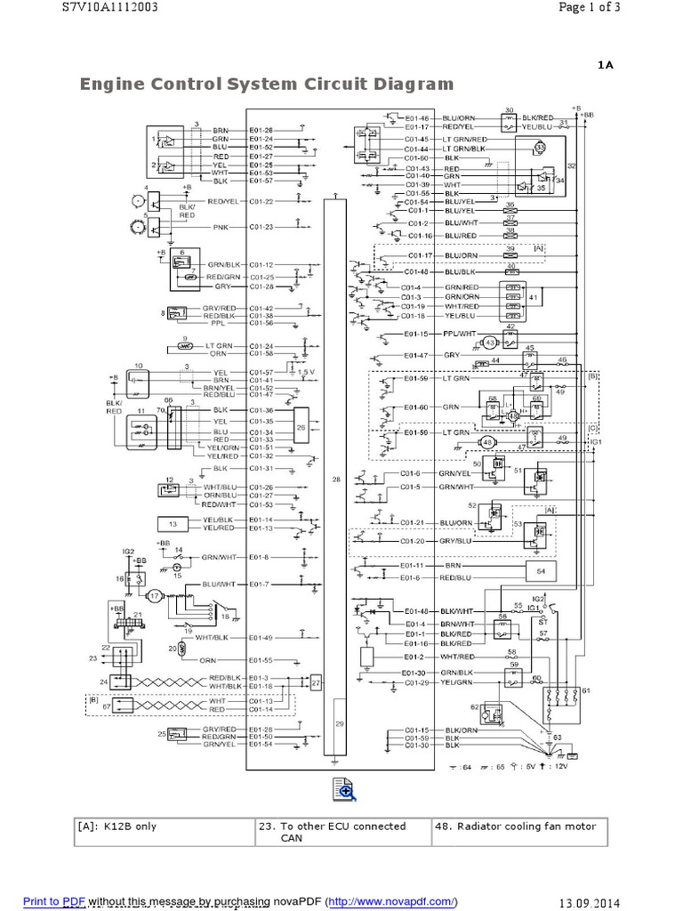 K12B ECU Pinout PDF | PDF | Ignition System | Throttle