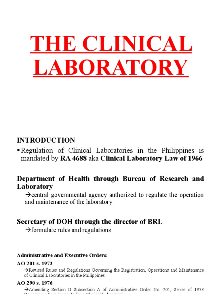 The Clinical Laboratory | PDF | Medical Laboratory | Pathology