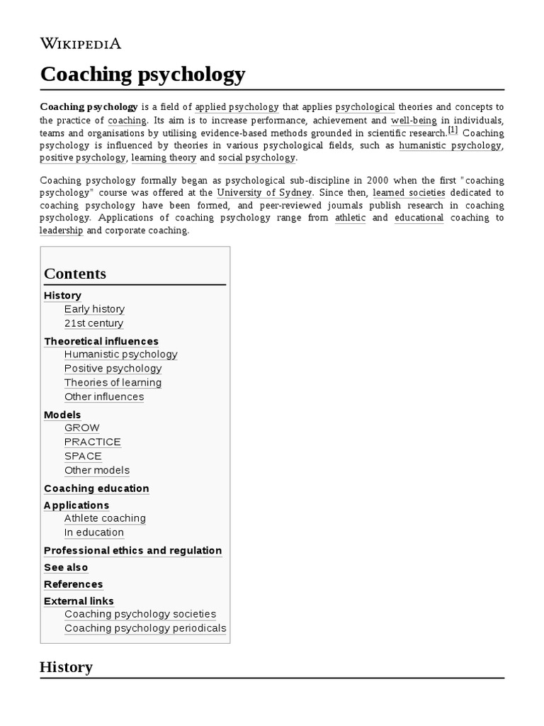 Coaching Psychology | PDF | Cognition | Clinical Psychology
