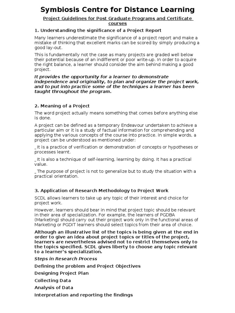 SCDL Project Report Guidelines | PDF | Operations Management | Learning