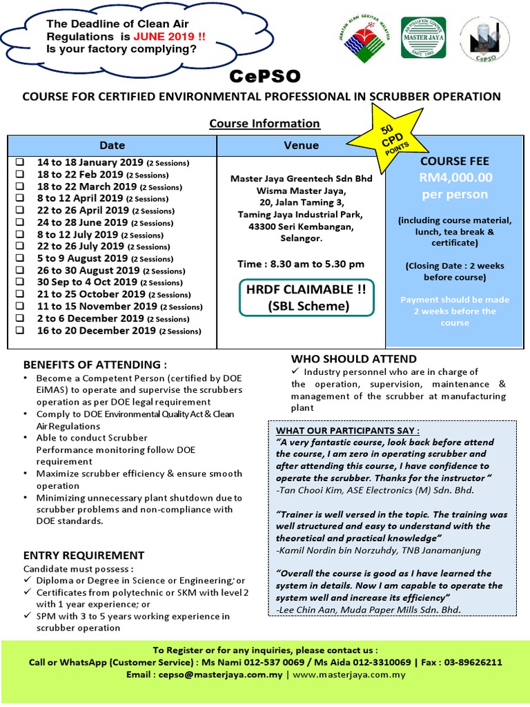 CePSO 2019 Brochure | PDF | Regulatory Compliance