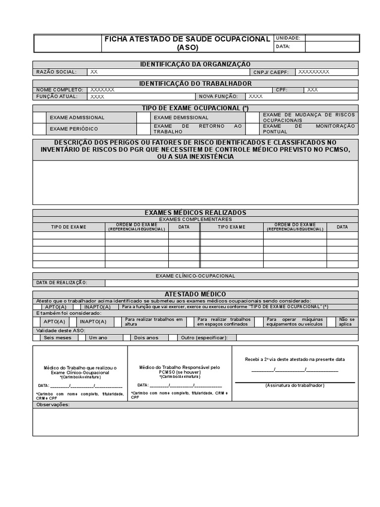 Modelo Novo Aso FDS | PDF | Ciências da Saúde