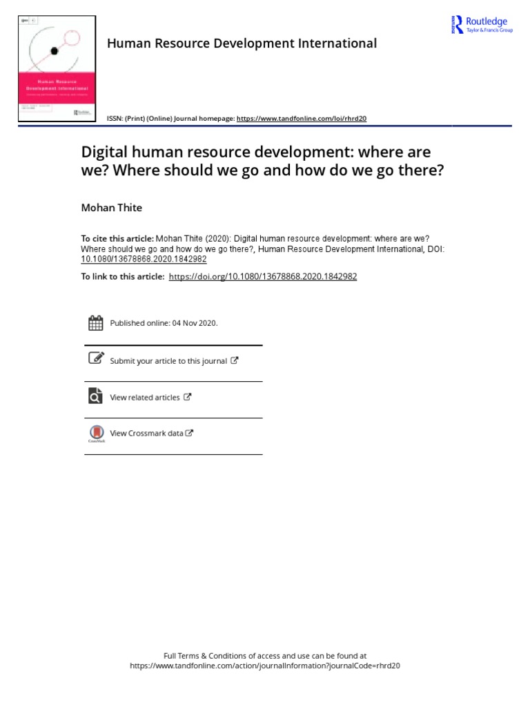 Digital Human Resource Development: Where Are We? Where Should We Go ...