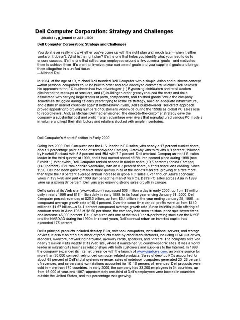 Dell Computer Corporation | Download Free PDF | Dell | Personal Computers