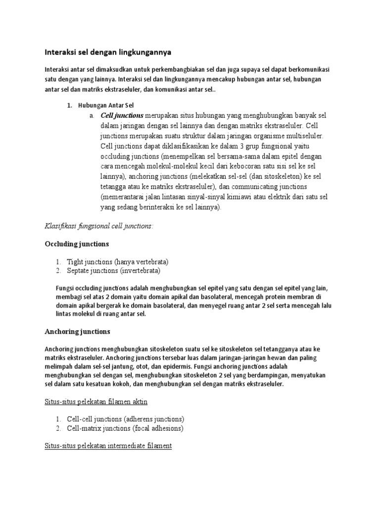 Interaksi Sel Dengan Lingkungannya | PDF | Sains & Matematika