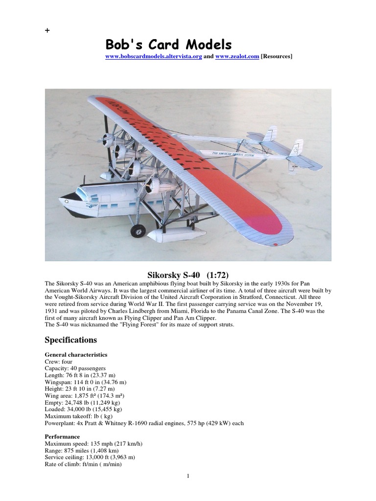 Bob's Card Models: and (Resources) | PDF | Aircraft Configurations ...