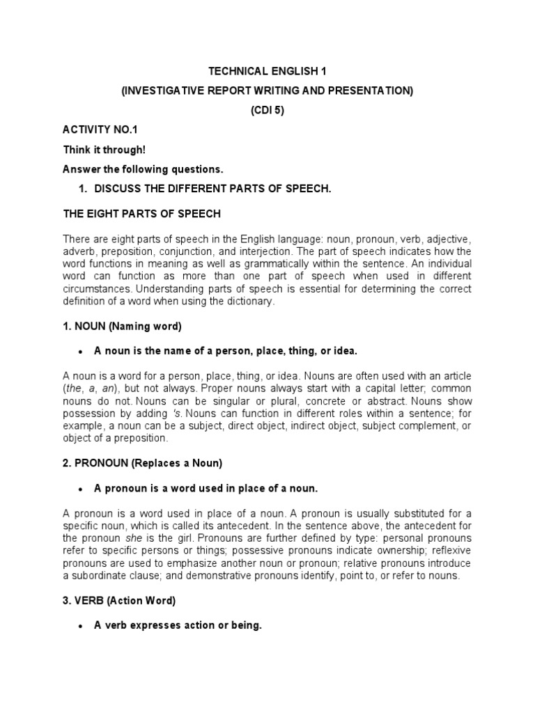 Technical English | PDF | Noun | Verb