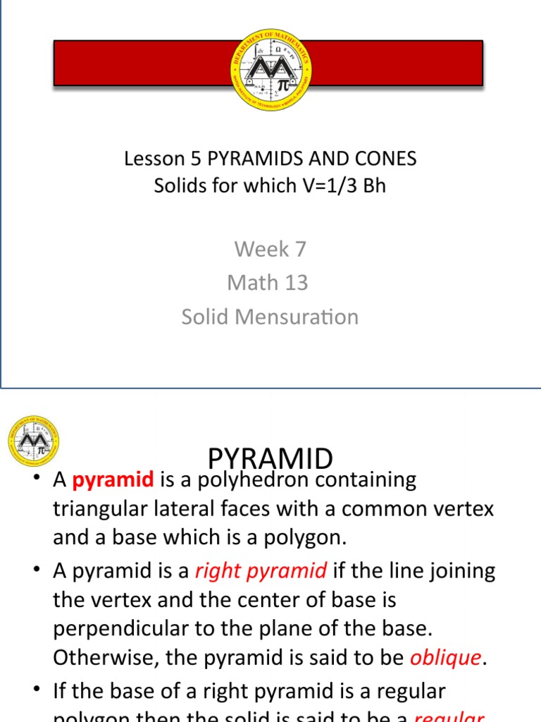 Lesson 5 MATH13 | PDF | Volume | Geometry