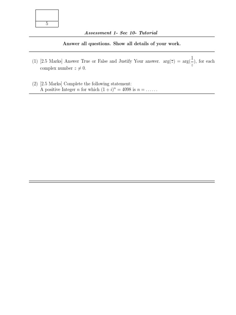 Assessment Tutorial 1 Sec 10 | PDF