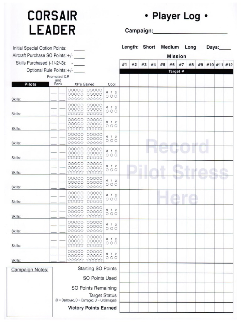 Corsair Leader Player Log | PDF | Aviation | Military Aviation