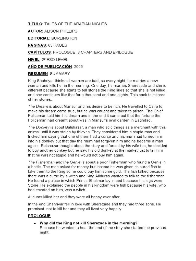 Tales of The Arabian Nights | PDF | One Thousand And One Nights