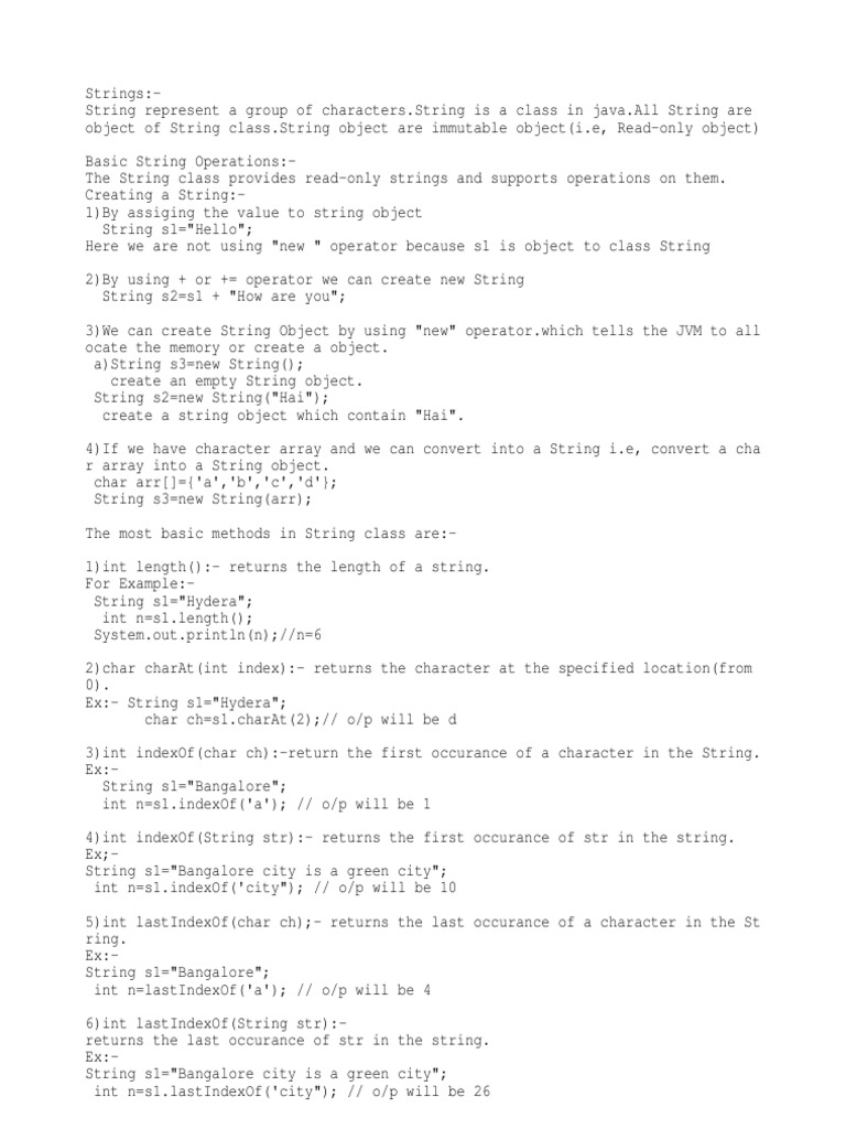 String Notes | PDF | String (Computer Science) | Array Data Structure String Notes | PDF | String (Computer Science) | Array Data Structure