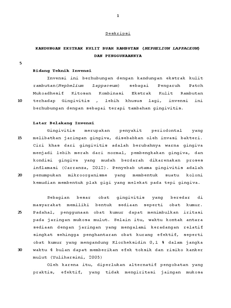 Patch Gingivitis Ekstrak Kulit Rambutan | PDF | Kesehatan Holistik