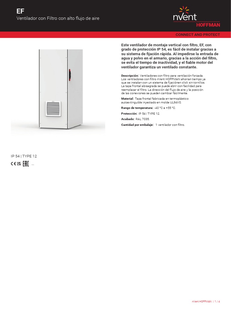 ELDON EF200 - 115R5 EF (SPANISH) Product Sheet B | PDF | Ingenieria ...