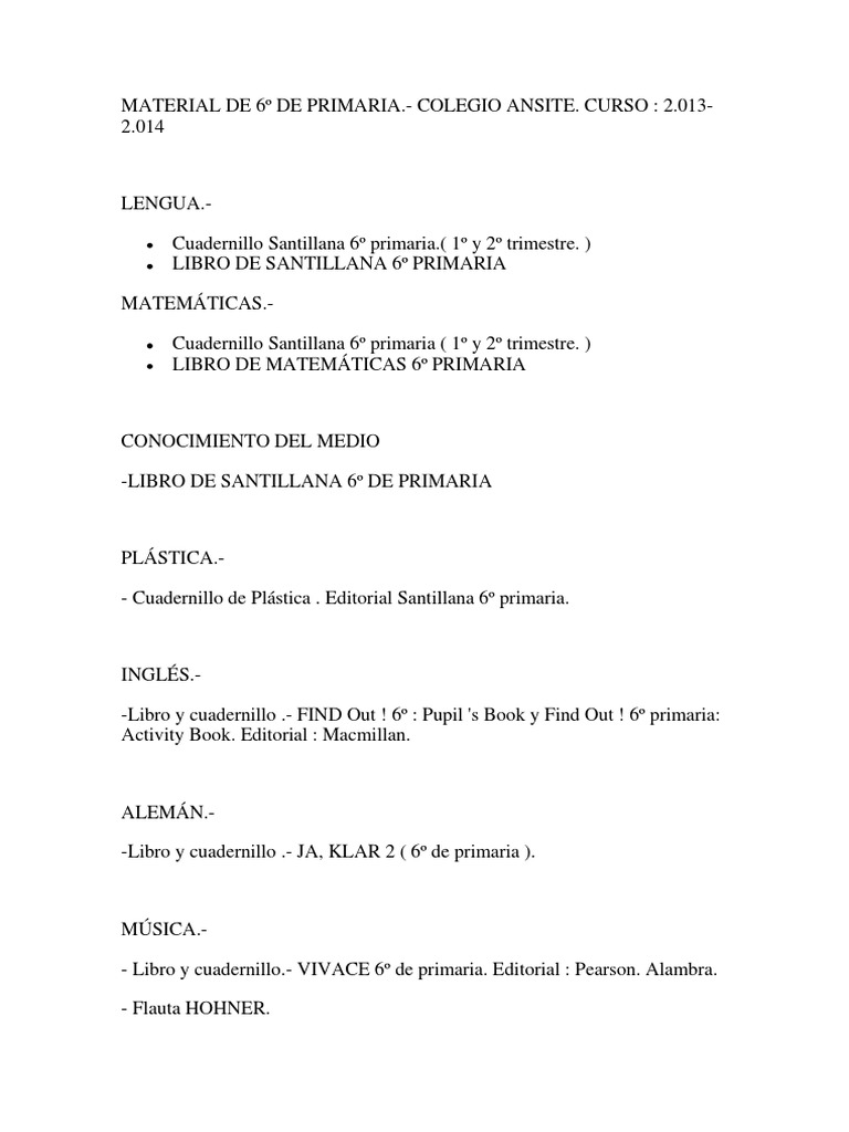 6 Material de 6o de Primaria | PDF