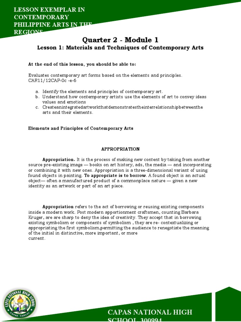 Quarter 2-Module1-Lesson 1-ACTIVITY #1 - Appropriation and Performing ...