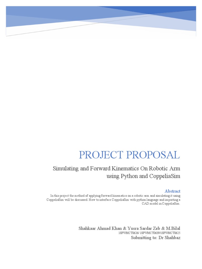 Project Proposal: Simulating and Forward Kinematics On Robotic Arm ...