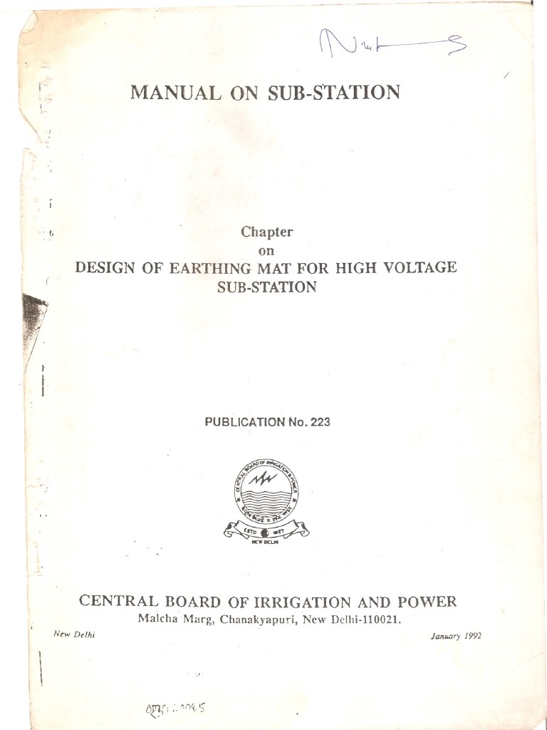 Earthing Mat Design for HV Substations | PDF