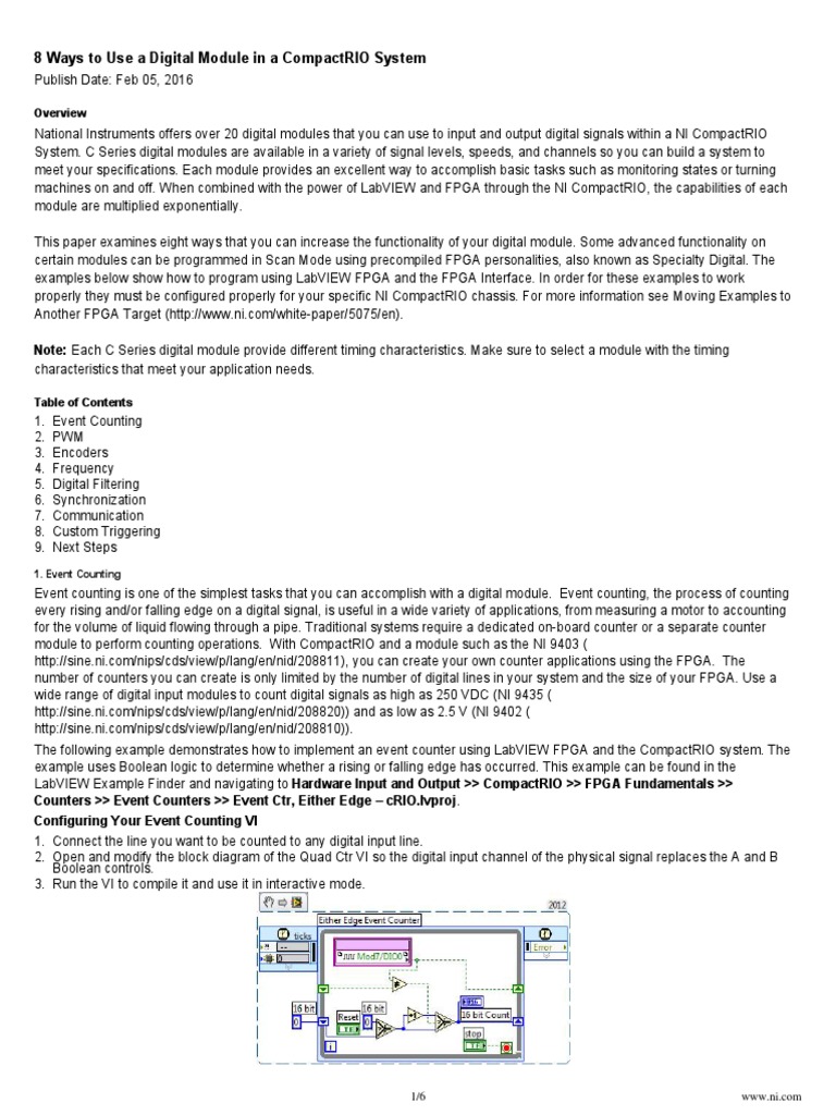 8 Ways To Use A Digital Module in A CompactRIO System | PDF | Field Programmable Gate Array ...