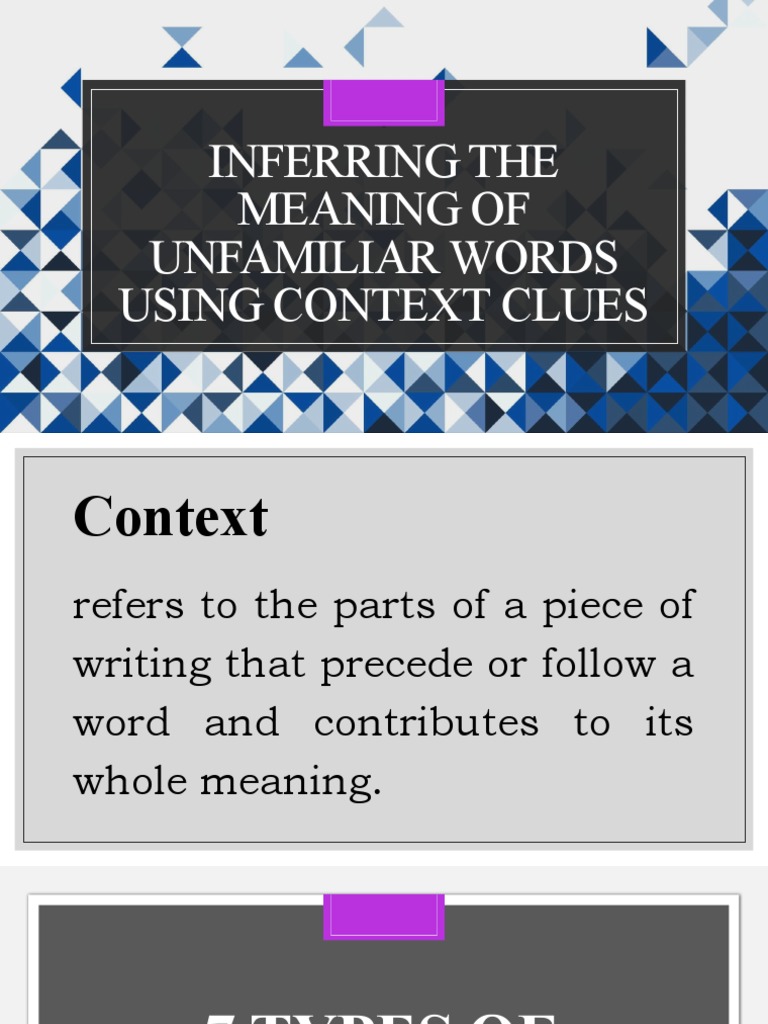 Inferring The Meaning of Unfamiliar Words Using Context | PDF ...