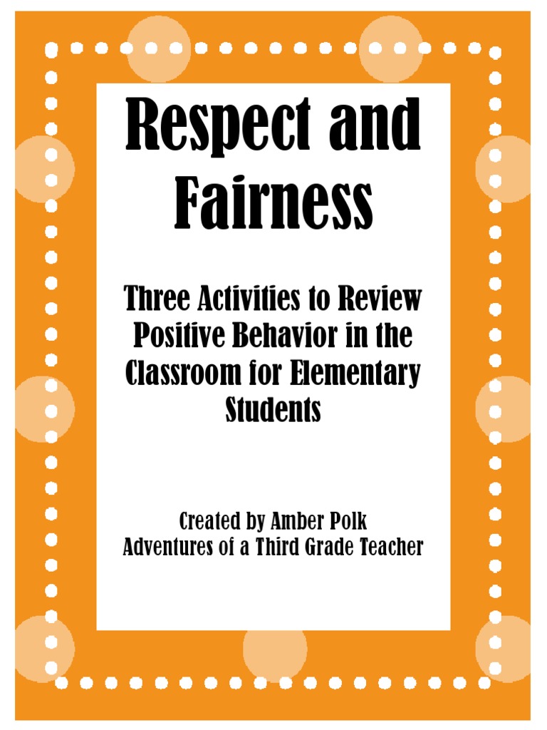 Respect and Fairness: Three Activities To Review Positive Behavior in ...