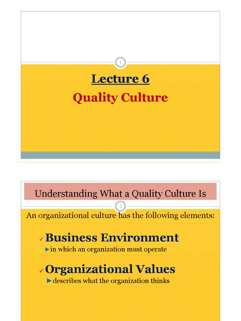 Understanding Quality Culture Elements | PDF | Organizational Culture ...