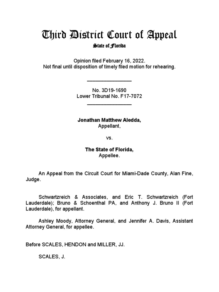 Court of Appeal Opinion On Jonathan Aledda | PDF | Recklessness (Law ...